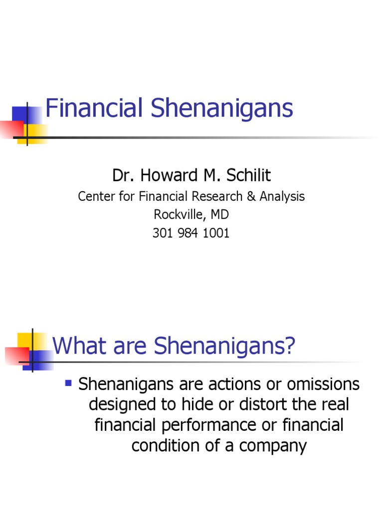 Financial Shenanigans: Dr. Howard M. Schilit | PDF | Revenue | Depreciation