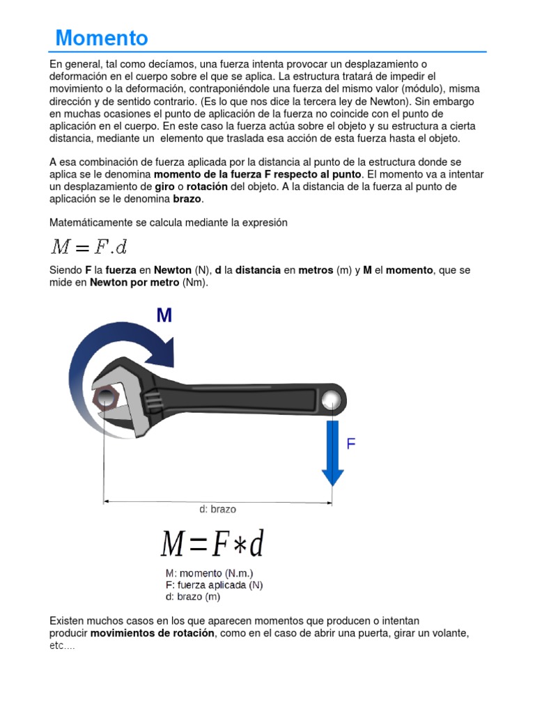Definición y Concepto de Momento en Física | PDF | Vector Euclidiano ...