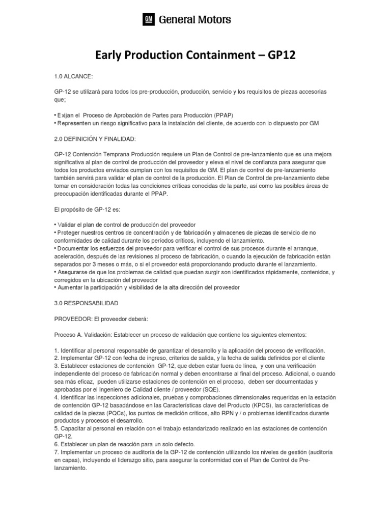 Manual Gp12 Español | PDF | Calidad (comercial) | Informática y ...