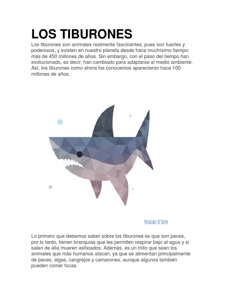 Los Tiburones | PDF | Tiburones | Pescado