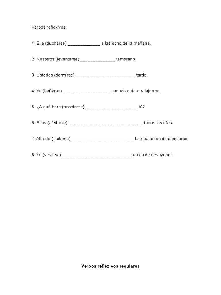 Verbos Reflexivos 13.11 | PDF