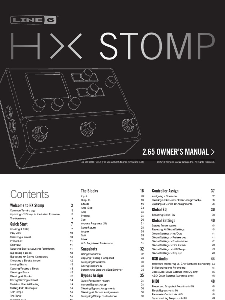 Line 6 - HX Stomp Manual - English | PDF | Sound Recording | Signal ...