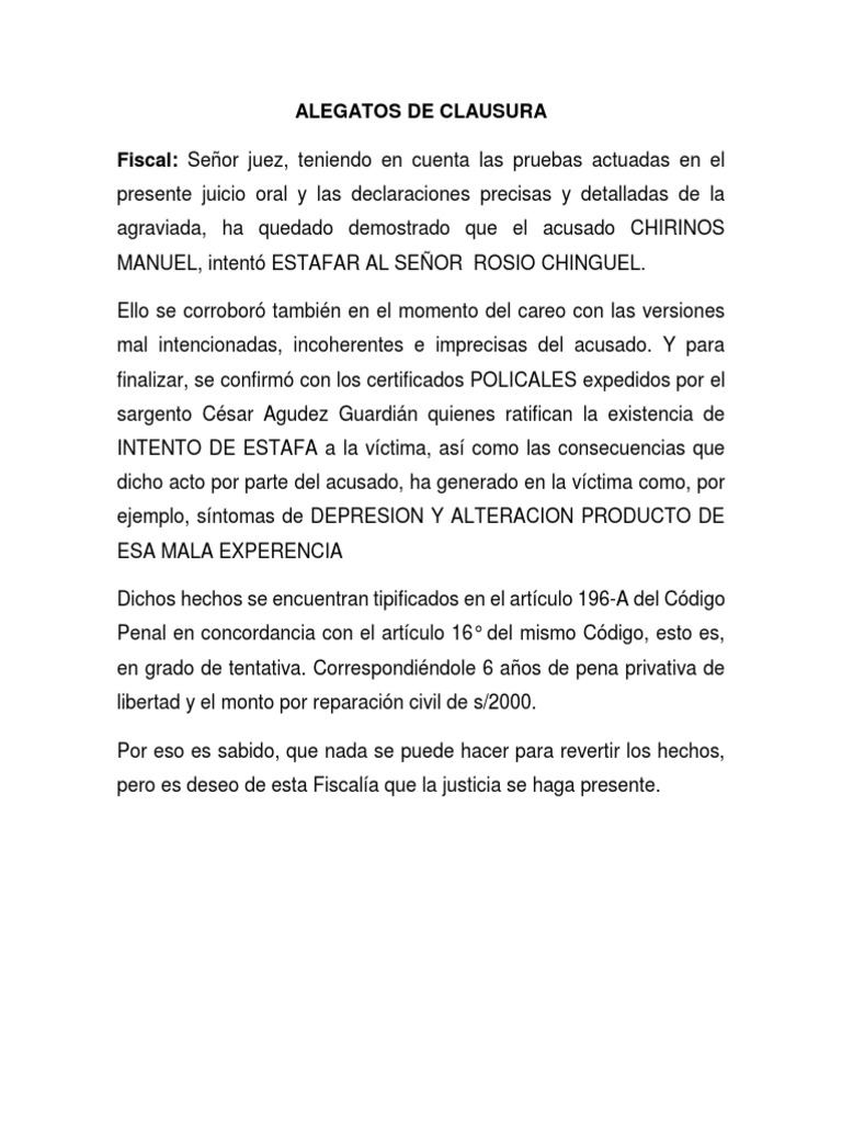 Alegatos De Clausura Pdf