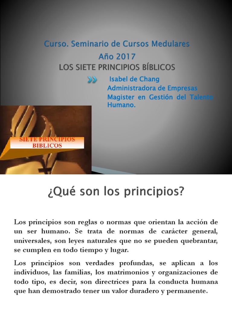 Siete Principios Bíblicos Con Sus Extremos y Equilibrio. Año 2017 ... Siete Principios Bíblicos Con Sus Extremos y Equilibrio. Año 2017 ...