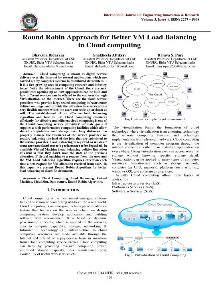 Round Robin Approach For Better VM Load Balancing in Cloud Computing | Download Free PDF ...