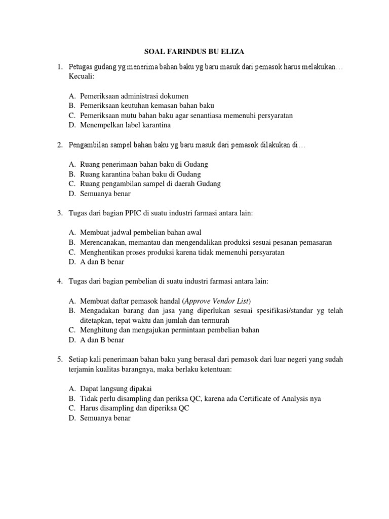 Soal Farindus Bu Eliza | PDF