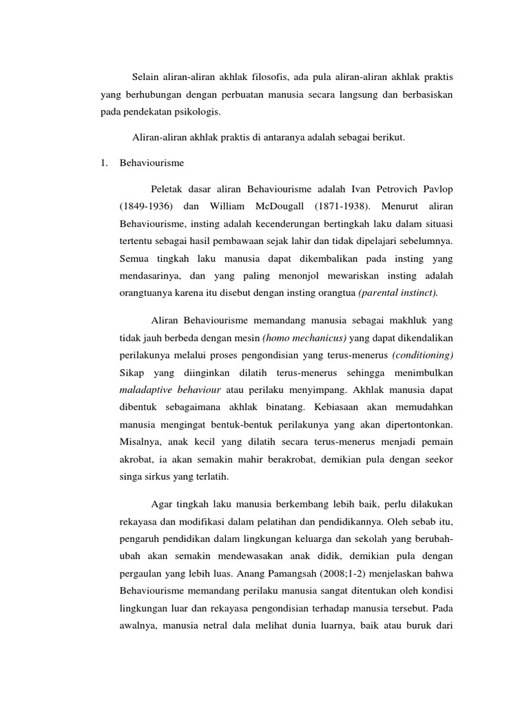 Aliran Akhlak Praktis | PDF | Filsafat | Pengembangan Diri