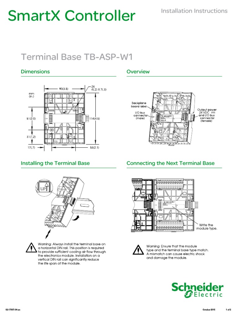 Terminal Base TB-ASP-W1 - Installation Instructions | PDF ...