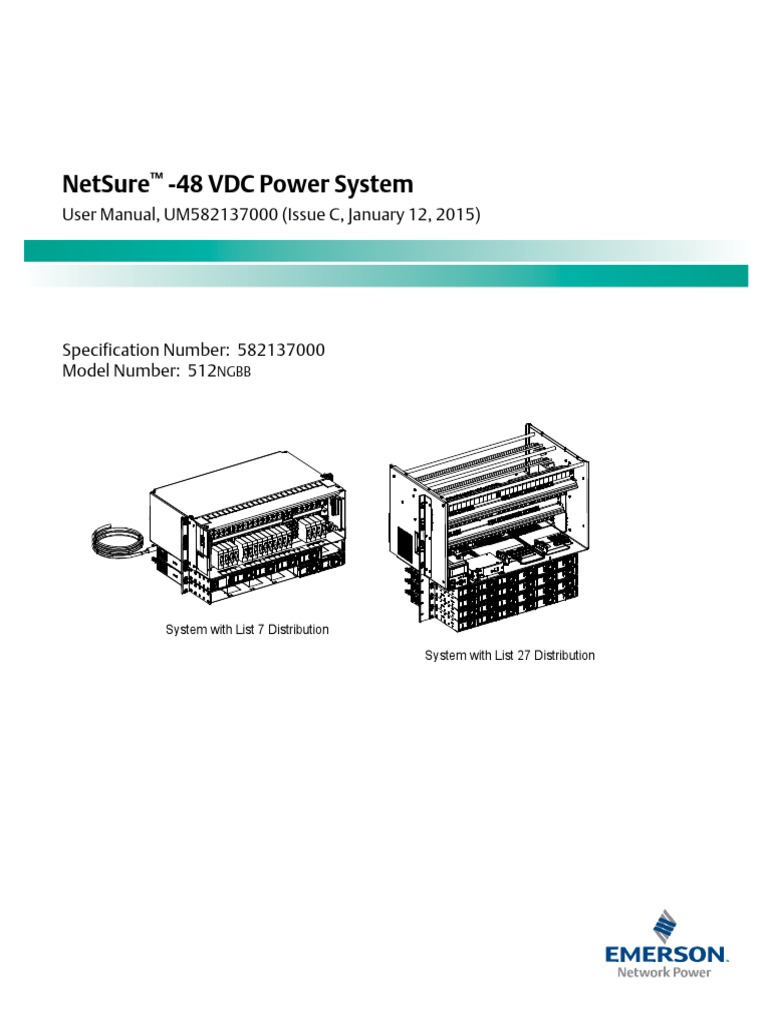User Manual Netsure 512 582137000 | PDF | Electric Power System ...