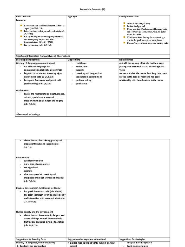Focus Child Summary 1 | Download Free PDF | Creativity | Learning