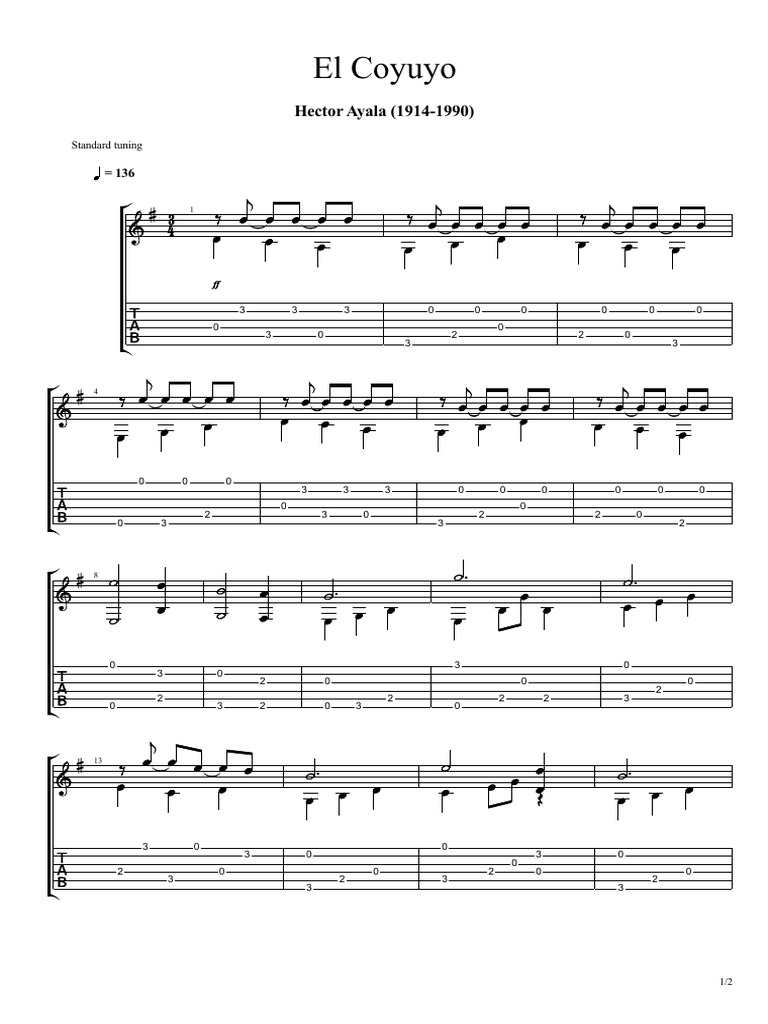 El Coyuyo Guitar Chords by Ayala | PDF | Guitar Family Instruments ...