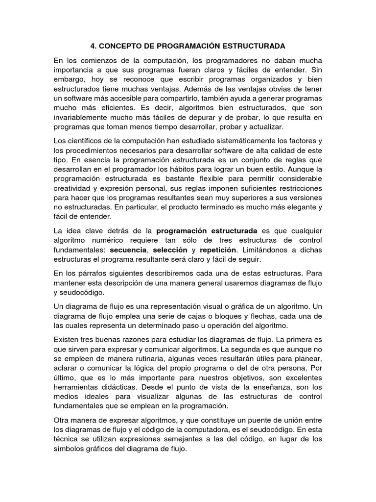 Programacion Estructurada | PDF | Programación de computadoras | Algoritmos