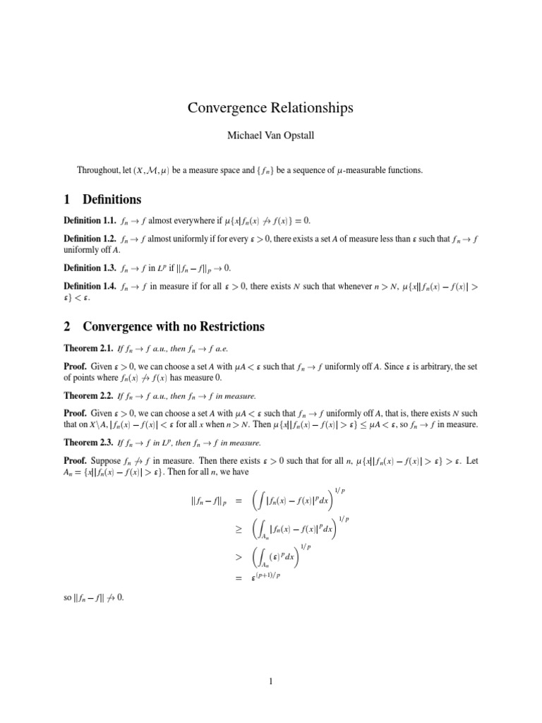 Convergence Relationships: 1 Definitions | Download grátis PDF ...