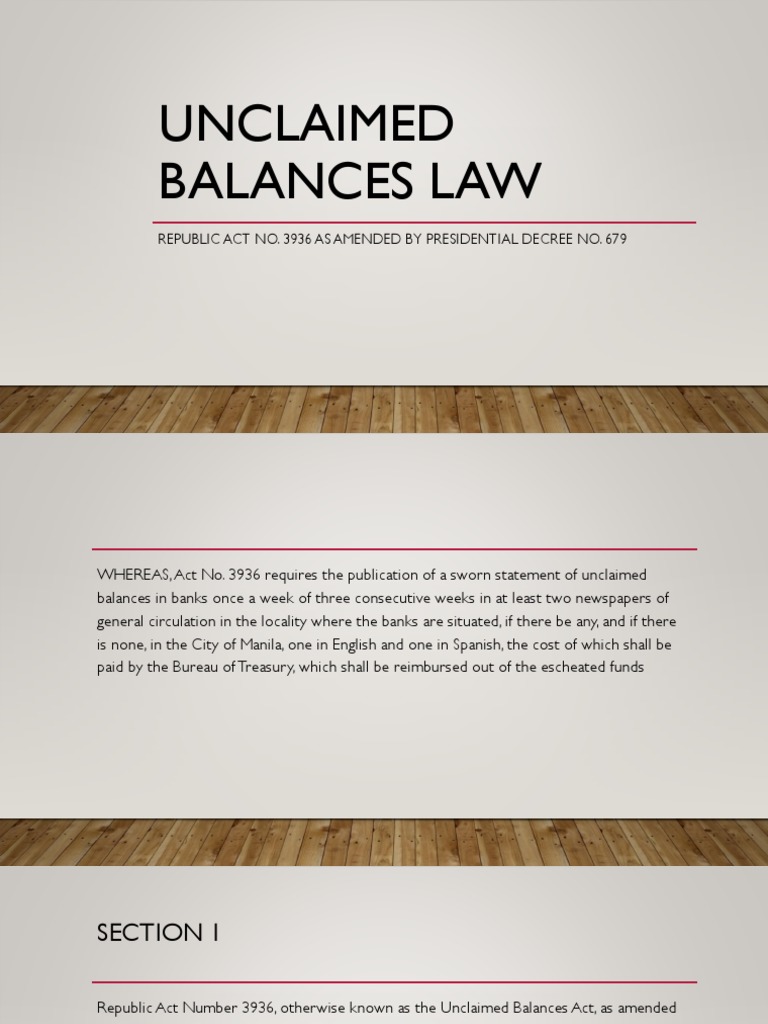 Unclaimed Balances Law | PDF | Deposit Account | Banks