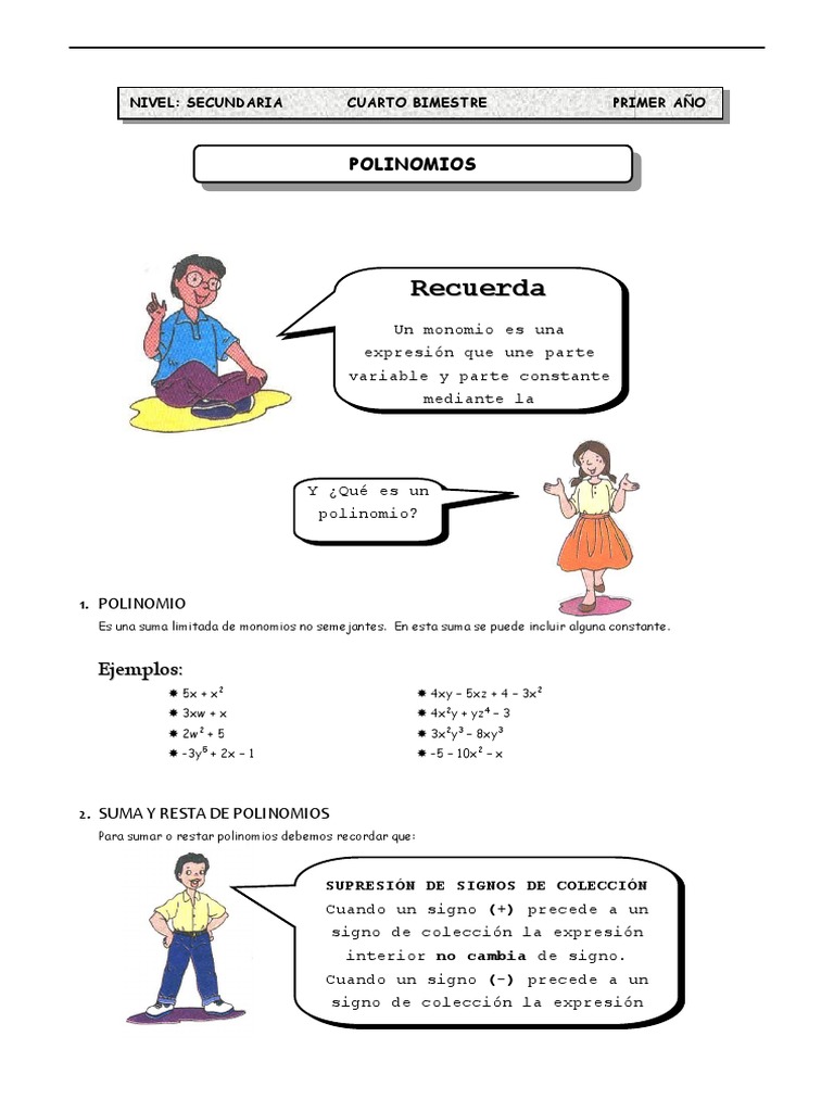 Polinomios | PDF | Ciencia computacional | Álgebra