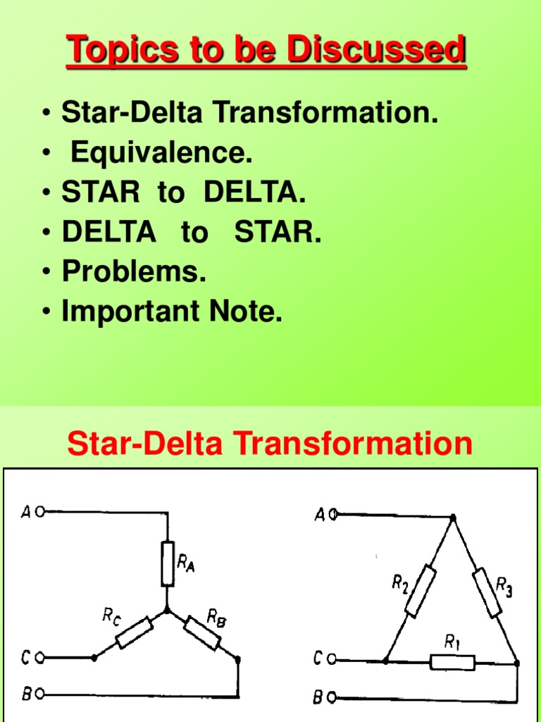 Star Delta Trsformation | PDF | Electricity | Electromagnetism