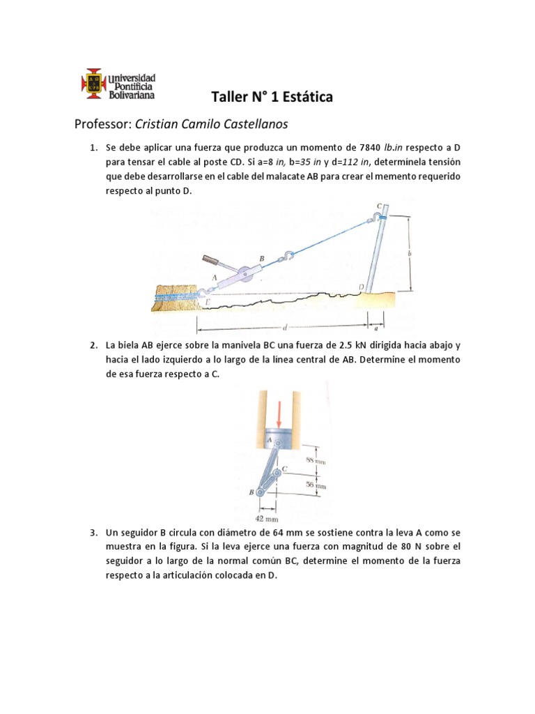 Taller Estatica 2 | PDF