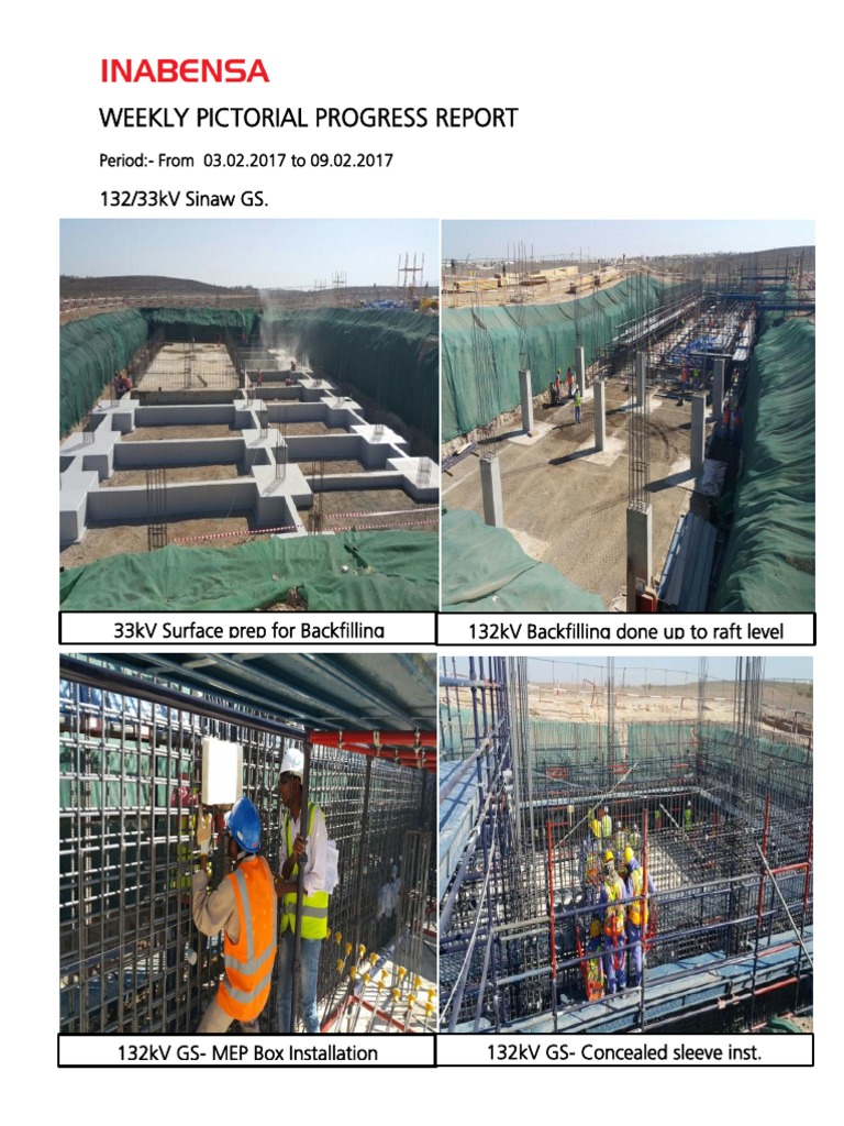 Weekly Pictorial Progress Report: 132/33kV Sinaw GS | PDF