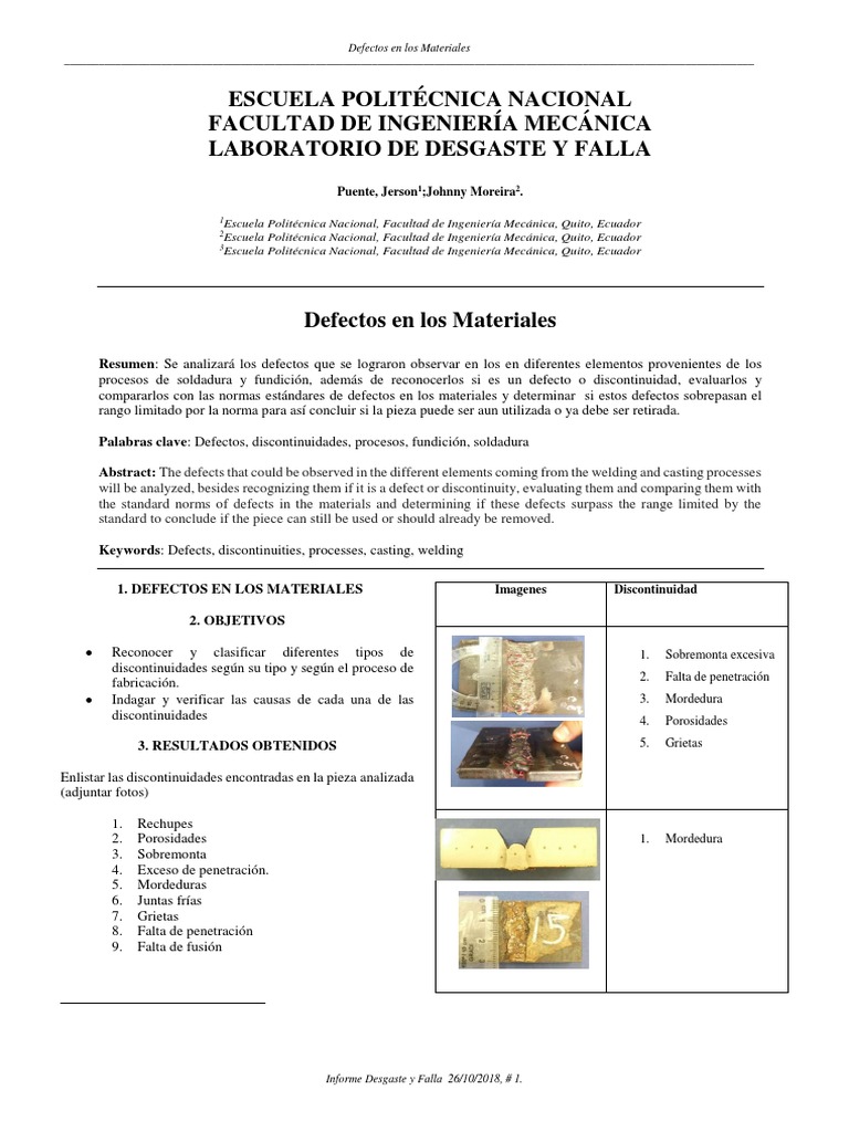 Análisis de Defectos en Materiales | PDF | Soldadura | Construcción