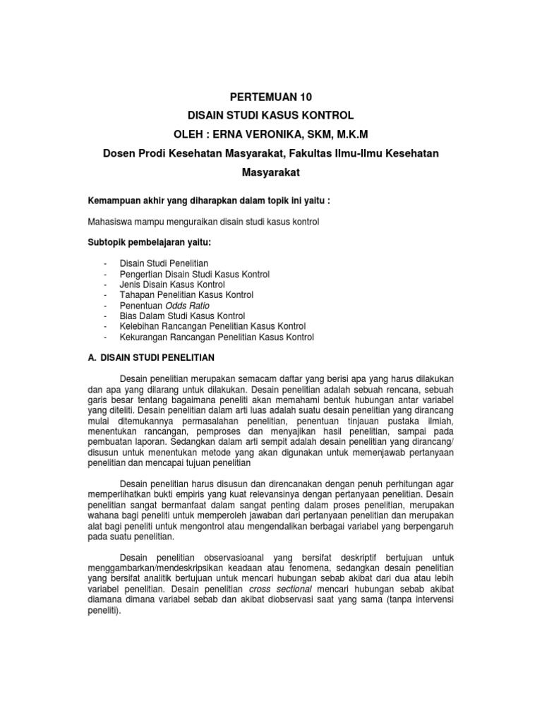 Study Case Control Epid | PDF