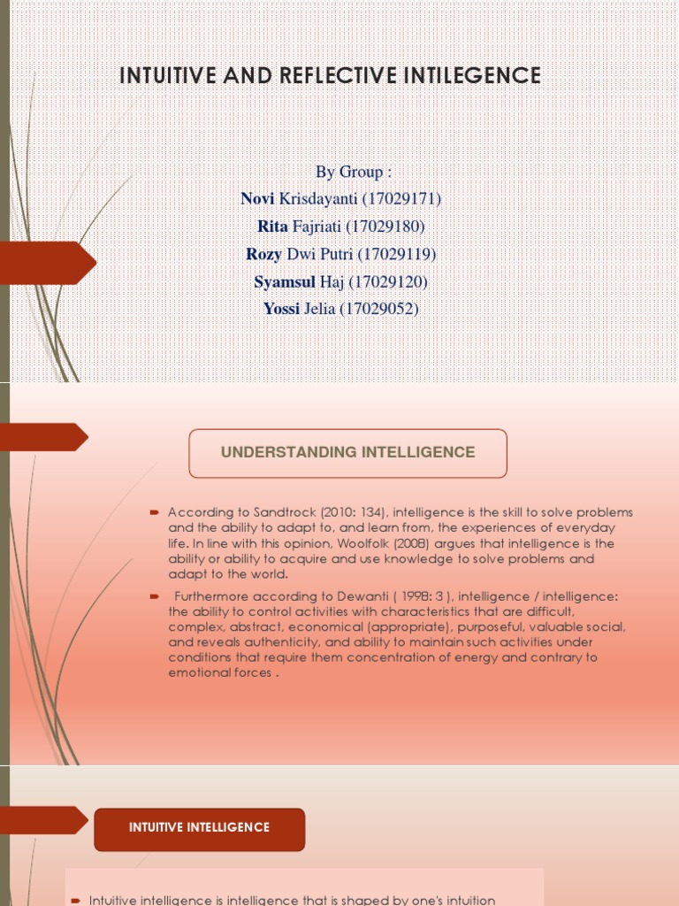 PPM 8 (Intuitive and Reflective Intilegence) | PDF | Intelligence ...