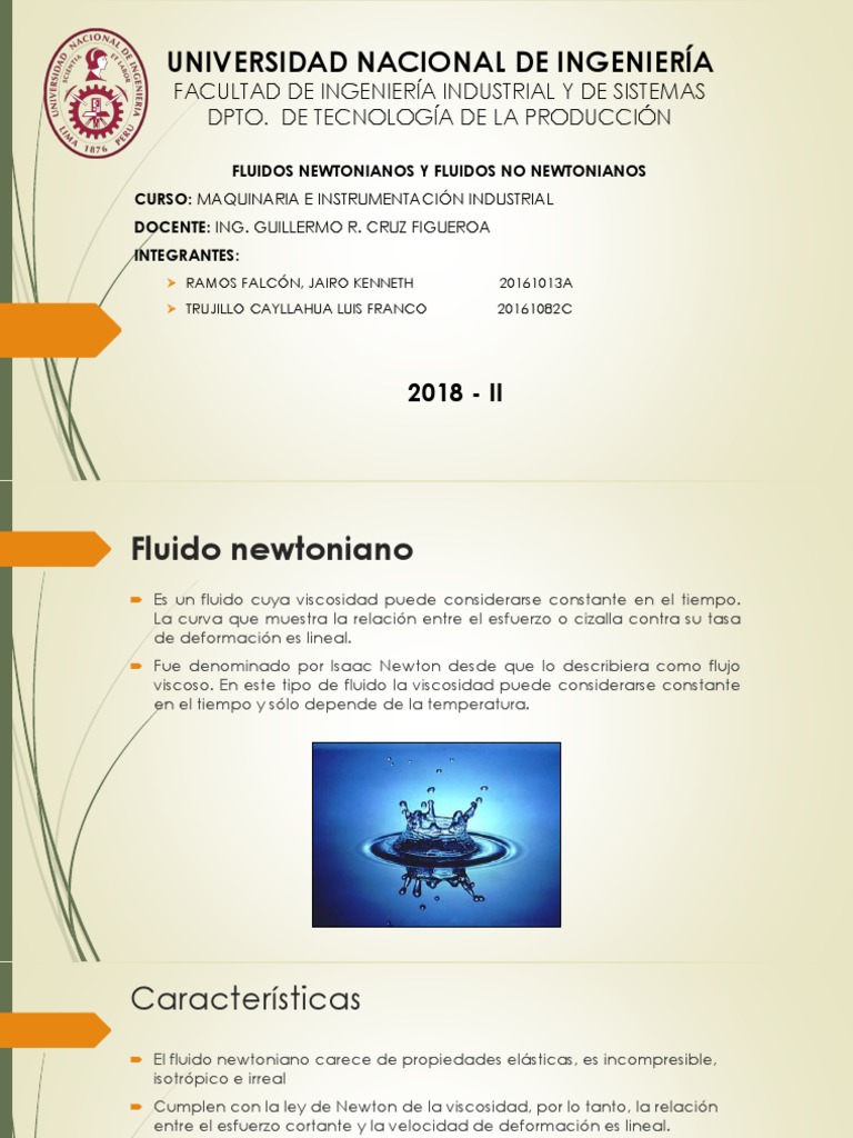 Fluido Newtoniano y No Newtoniano | PDF | Viscosidad | Líquidos