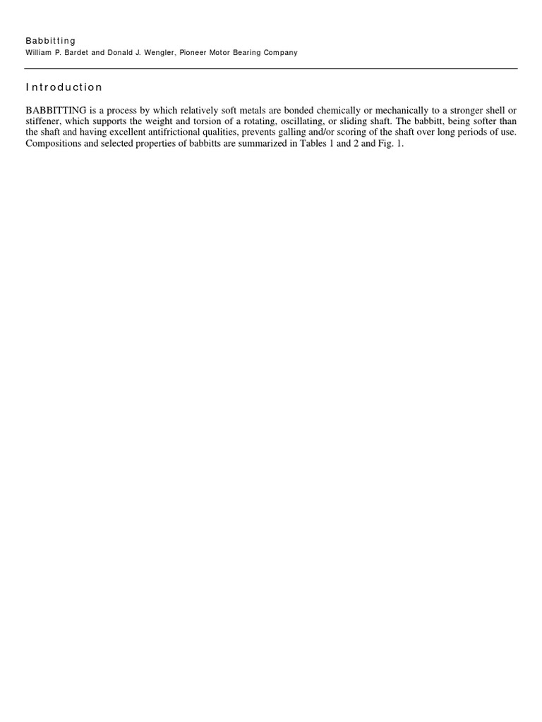 An In-Depth Look at Babbitting: Processes, Materials, Applications, and ...