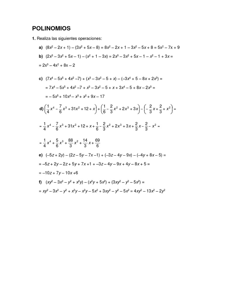 Algebra Polinomios | PDF | Teaching Methods & Materials