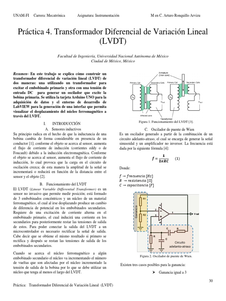 Práctica4 LVDT Segundo | PDF | Transformador | Inductor