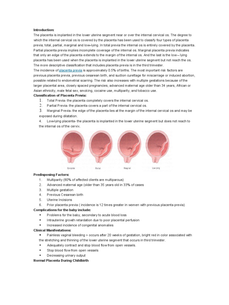 Placenta Previa: Risks and Management | PDF | Placenta | Childbirth