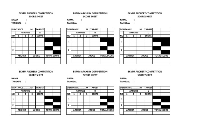 Archery Score Sheet | PDF