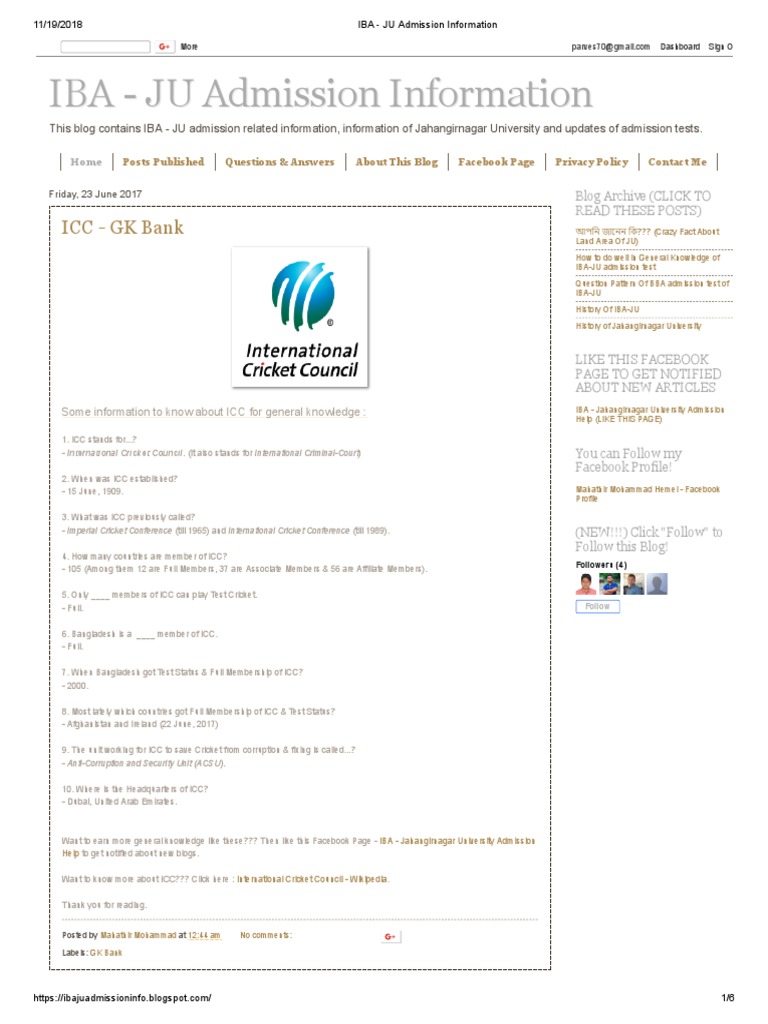 IBA - JU Admission Information | PDF