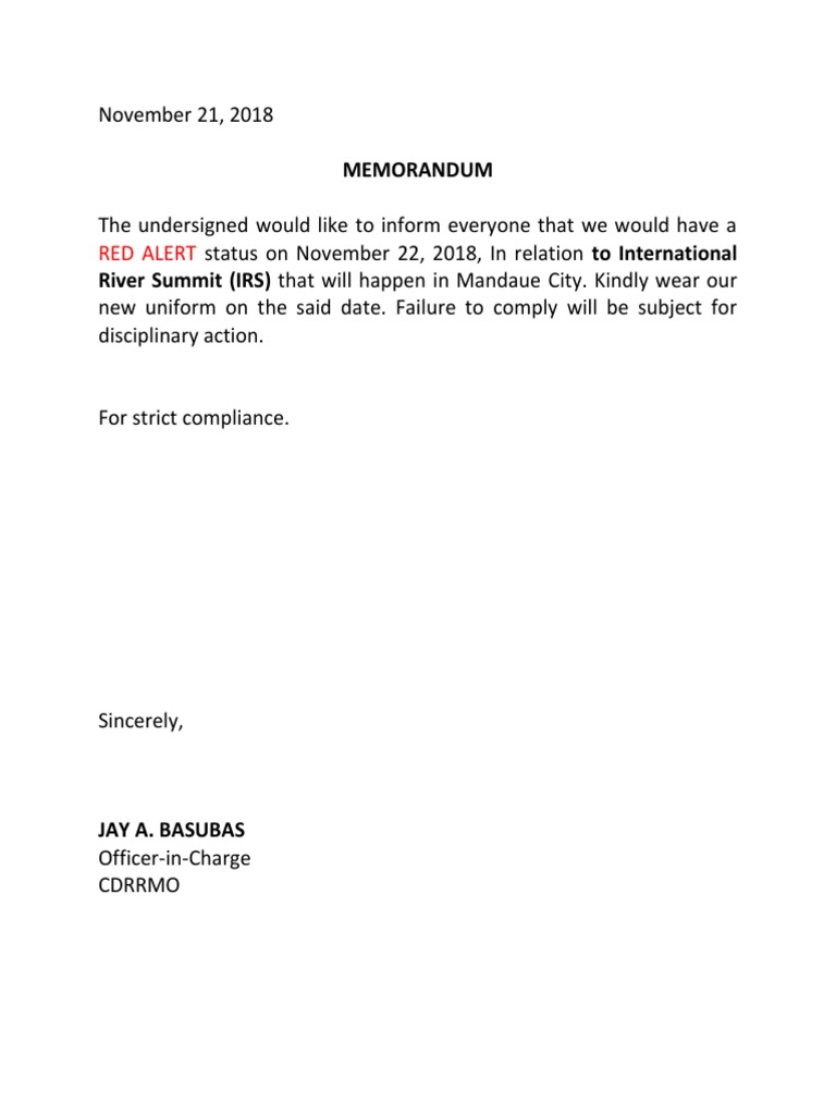 Memo Irs | PDF