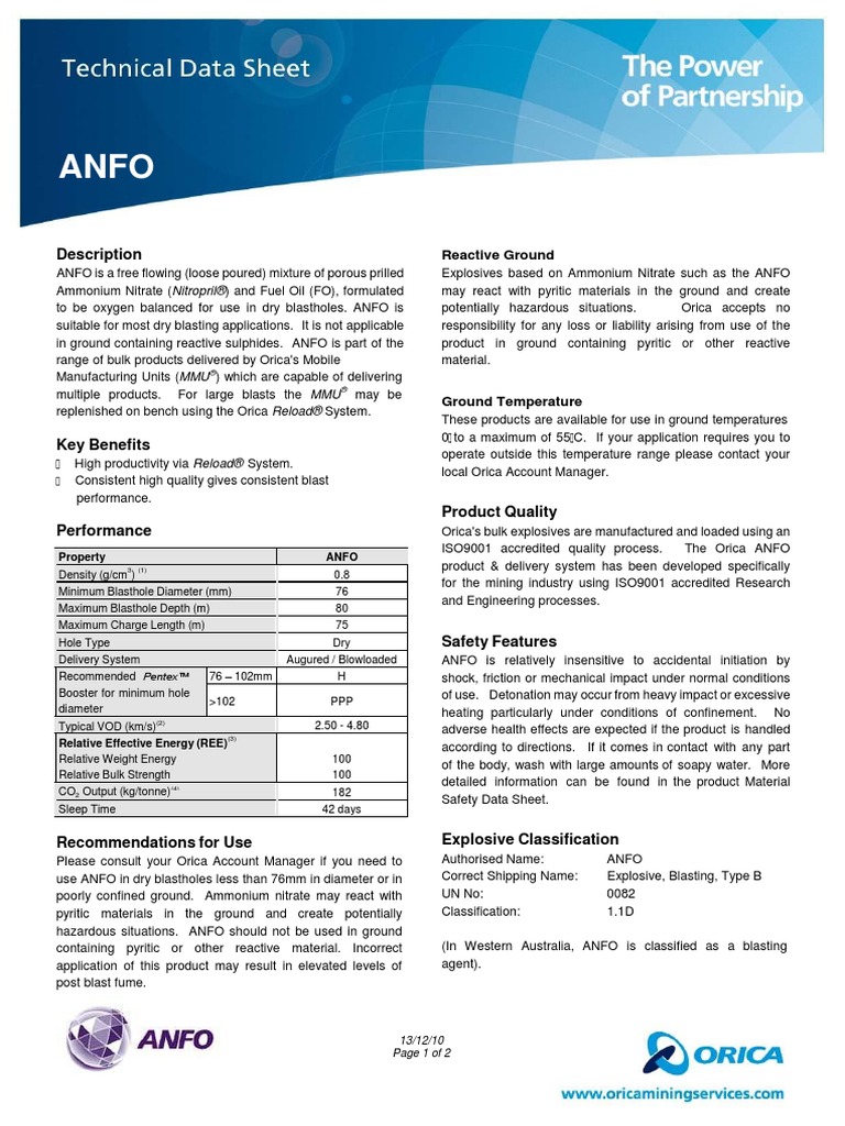 ANFO | PDF | Explosive Material | Nature