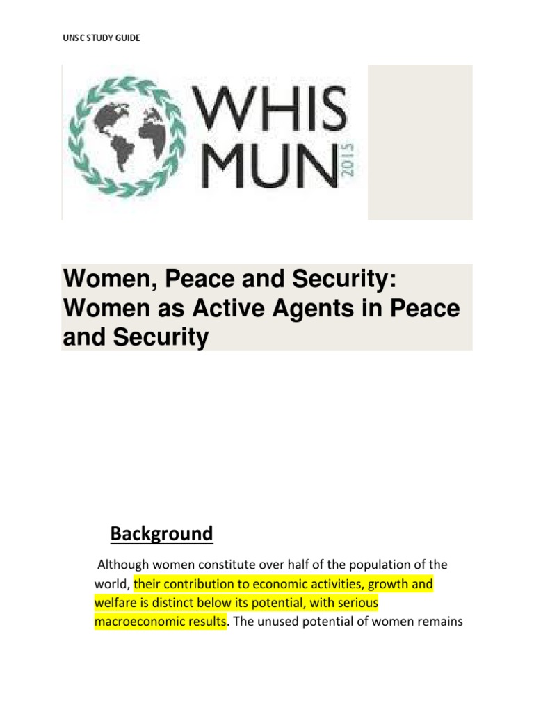 UNSC Study Guide | PDF | Social Protection | Employment