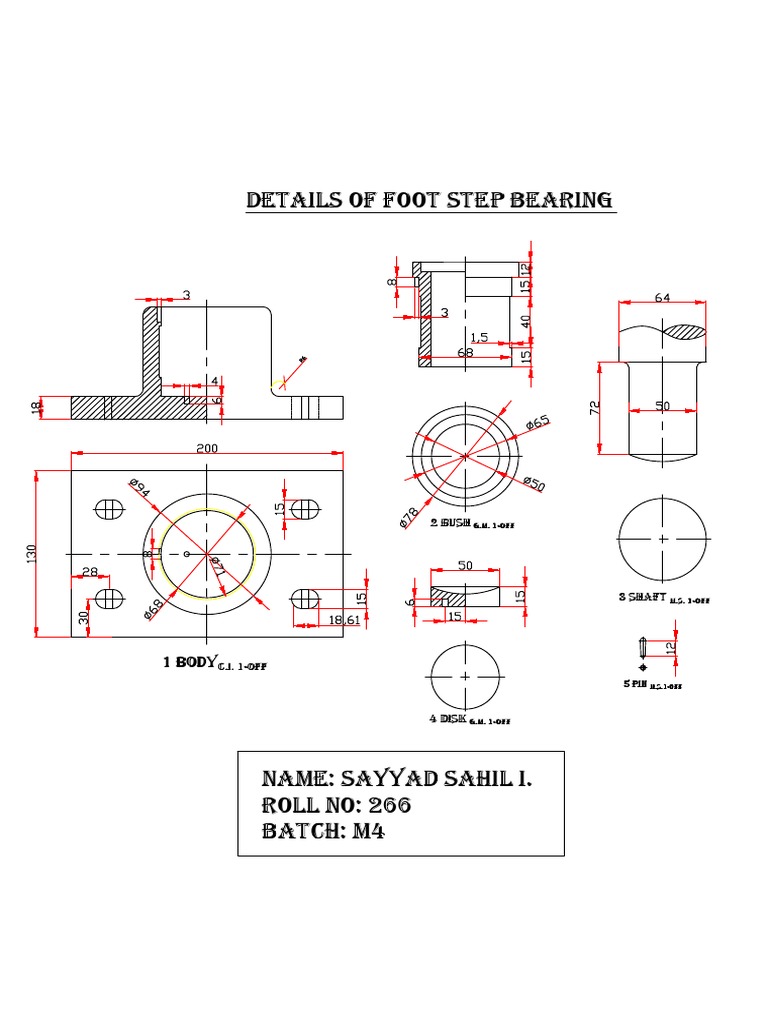 Foot Step Bearing Details and Components | PDF