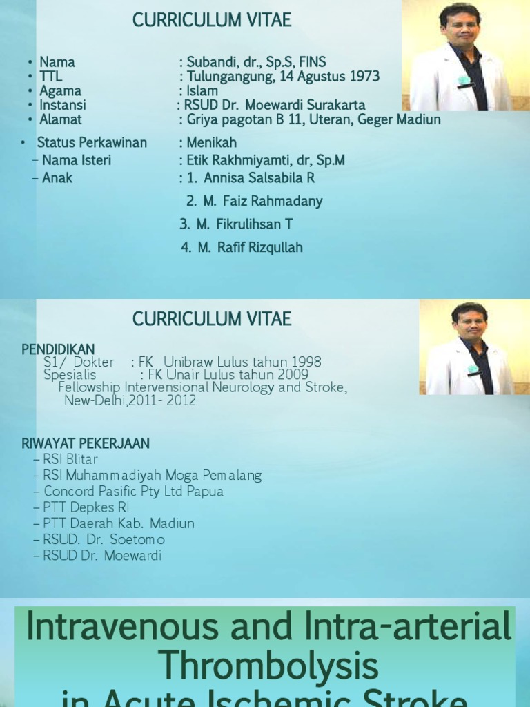 Simpo 3 Stroke II - Dr. Subandi, SP.S., FINS - Intravenous and ...