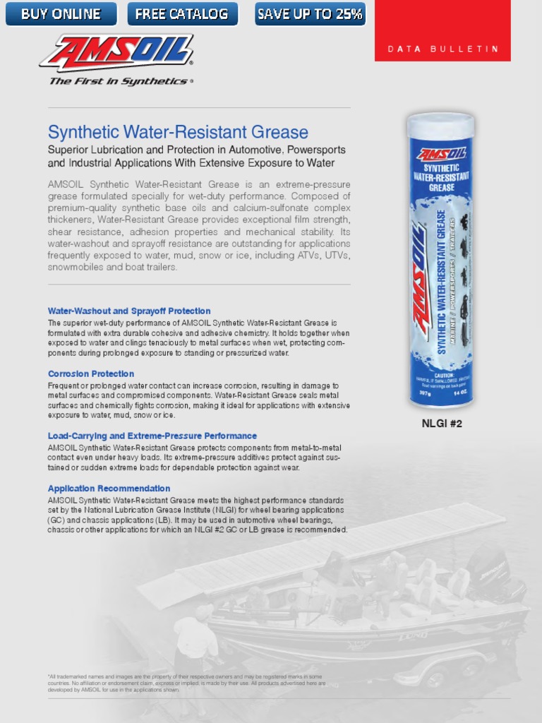 AMSOIL Synthetic Water Resistant Grease GWR | PDF | Building ...