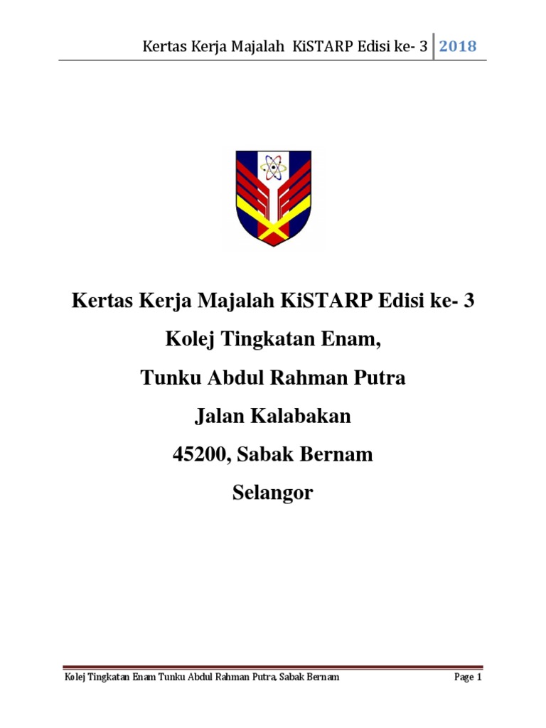 Kertas Kerja Majalah Kistarp | PDF