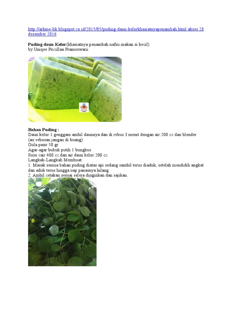 Puding Daun Kelor | PDF | Sains & Matematika