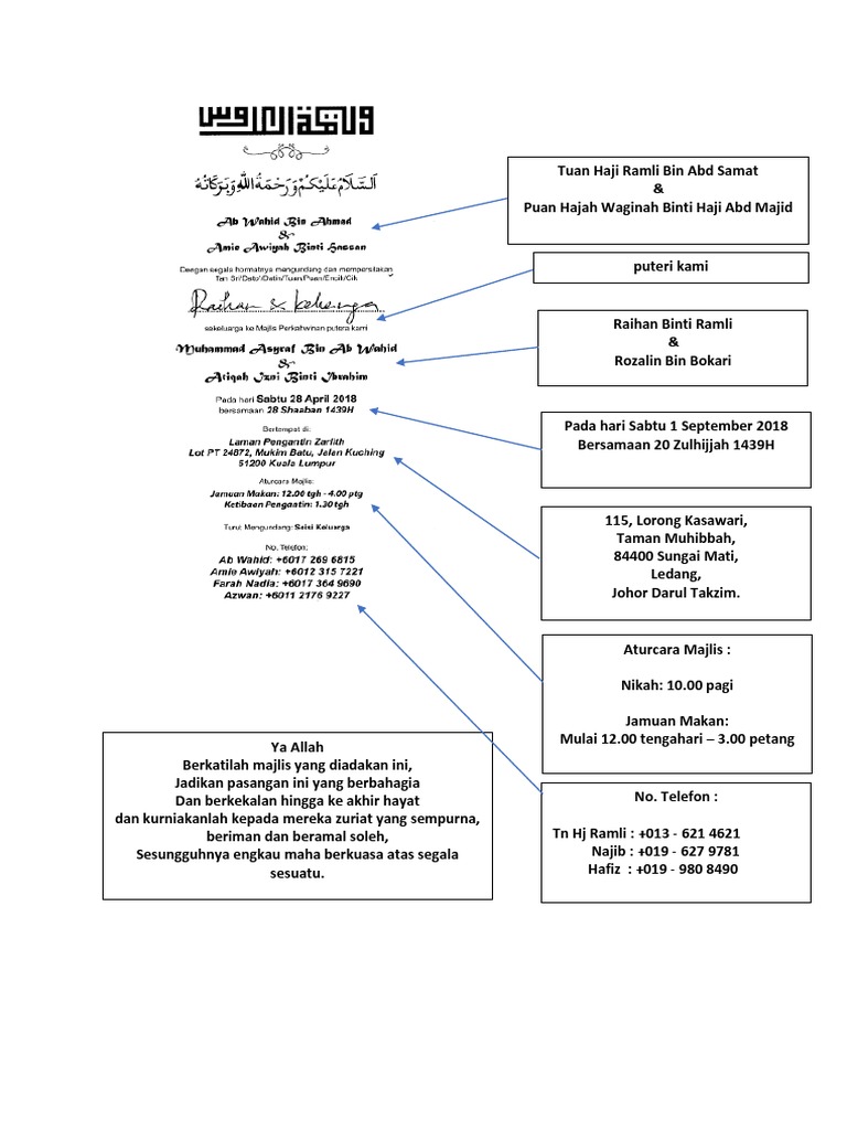 Contoh Ayat Kad Kahwin | PDF