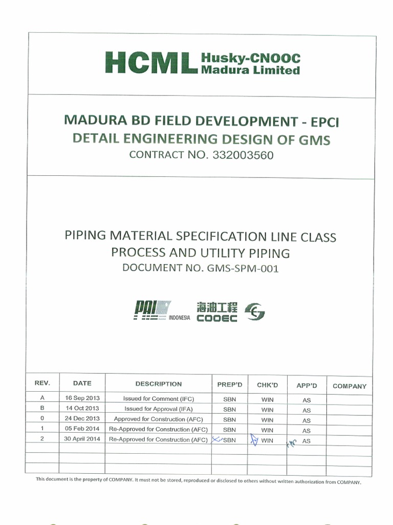 Piping Material Specification Overview | PDF | Pipe (Fluid Conveyance ...