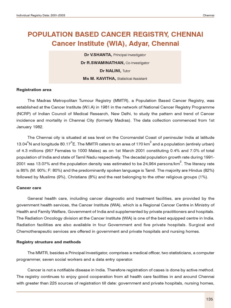 Cancer Hospital Case Study Chennai | PDF | Uterus | Tamil Nadu