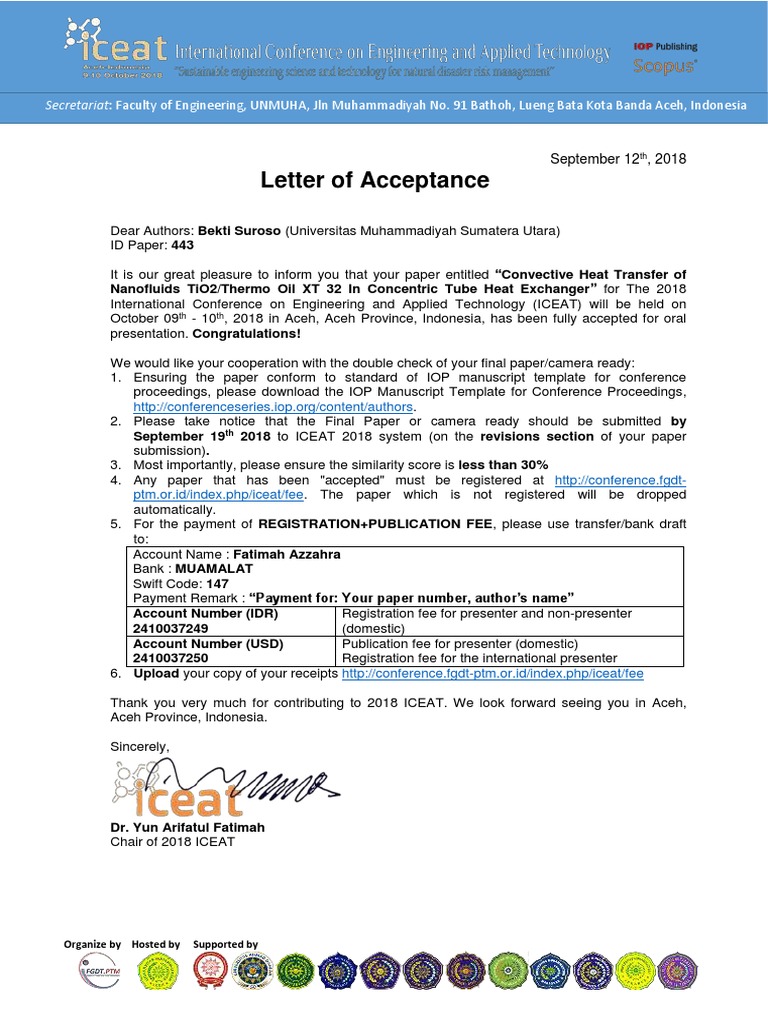 Contoh Balasan LOA Paper Internasional | PDF | Services (Economics ...