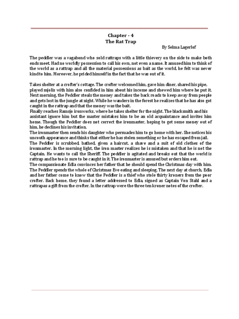 Chapter - 4 The Rat Trap | PDF