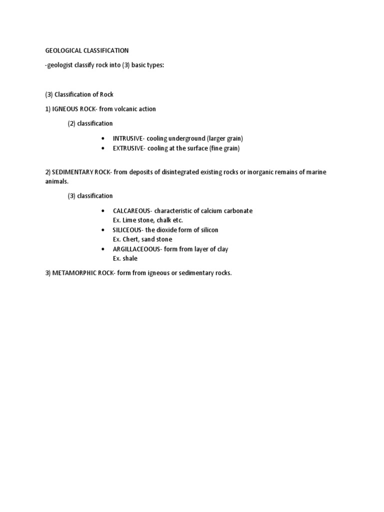 Geological Classification | PDF | Science & Mathematics