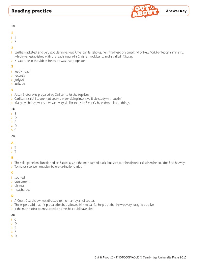 Reading Practice: Answer Key | PDF | Paris | Albert Einstein