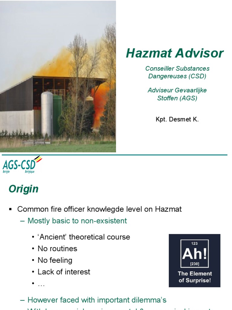 AGS - CSD - Hazmat Advisor | PDF | Cbrn Defense | Civil Defense