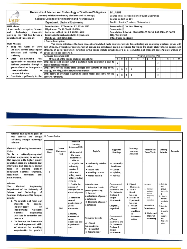Introduction to Power Electronics Syllabus | PDF | Electrical Network ...