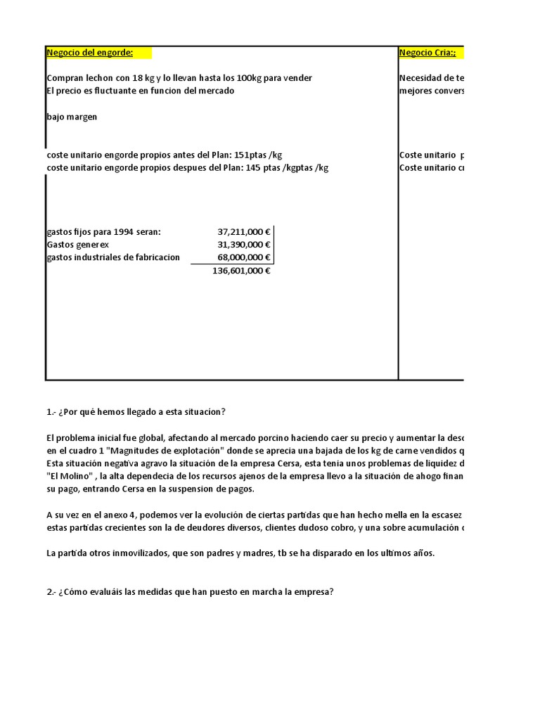 Crisis Financiera de Cersa Ecuador | PDF